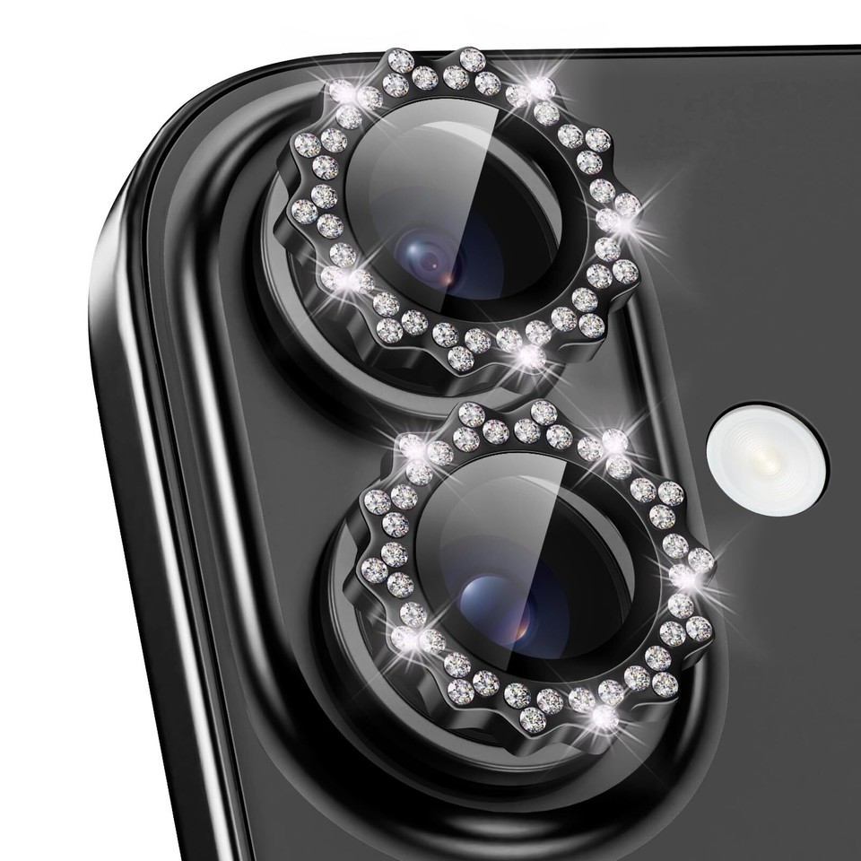 Diamonds Bling Tempered Glass Camera Lens Protector For iPhone 16 Pro ...