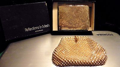 LOT 2 PURSES 60s Metal Mesh Wallet-NEW in Box & Metal Mesh 40s Whiting ...