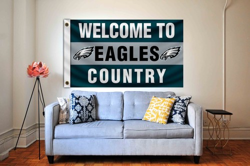 Philadelphia Eagles Football Flag 3x5ft Welcome to Eagles Country ...