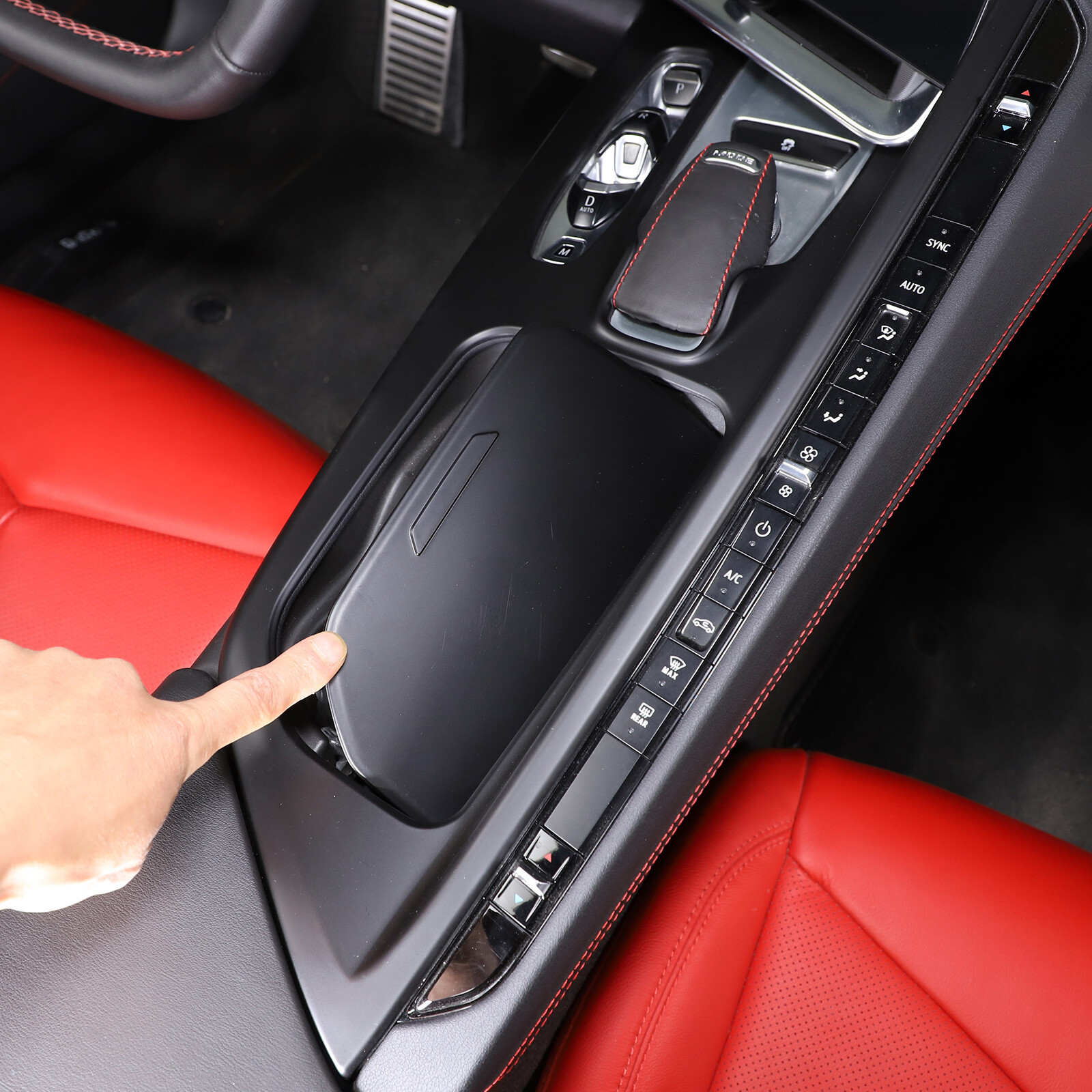 Matte Black Car Center Control Gear Panel Cover Trim For Corvette C8 ...