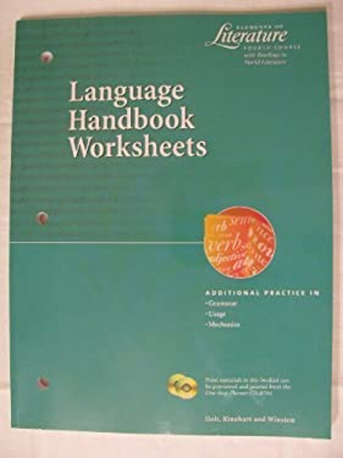 Elements of Language : Language Handbook Worksheets Paperback ...