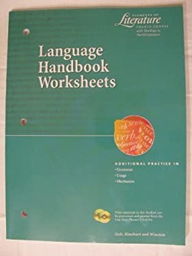 Elements of Language : Language Handbook Worksheets Paperback ...
