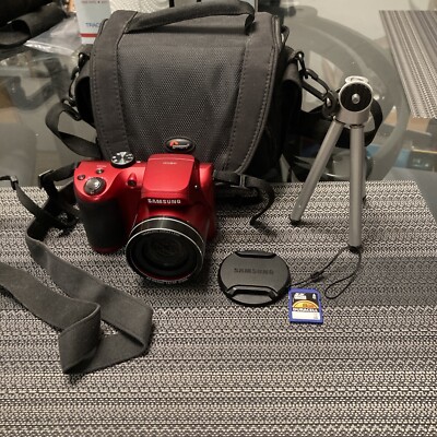 Samsung WB Series WB100 14MP Digital Camera - Red, W/ Sd Card,Case ...