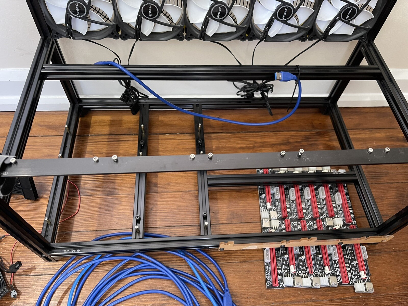 Veddha 6 GPU Miner Case Aluminum Stackable Mining Case Rig Frame w ...