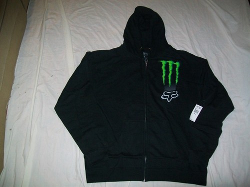 NWT"S, Fox Racing Monster Energy Claws Zipper Zip Up Hoodie Hoody Adult ...