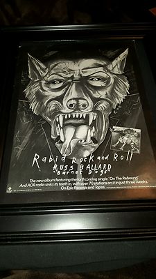 Russ Ballard Barnet Dogs Rare Original Promo Poster Ad Framed! | eBay