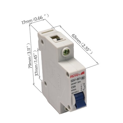 AC 25A 230V/400V~ 50HZ Safety Switch Miniature Circuit Breaker MCB C25 ...