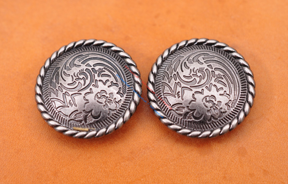 10X artistic Flower Engraved Leathercraft Hardware Conchos Screw Back 3 ...