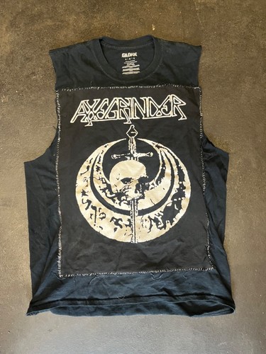 Axegrinder shirt patched crust punk Amebix back patch deviated instinct | eBay