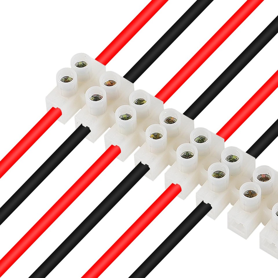 20pack Terminal Block White Screw Terminal Connector Dual Row Electric ...