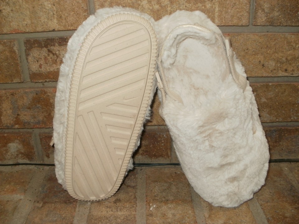 NEW NIKE CALM SE SLIP-ON MULE LADYS 8 B/FAUX FUR FZ3119 100 SANDRIFT ...