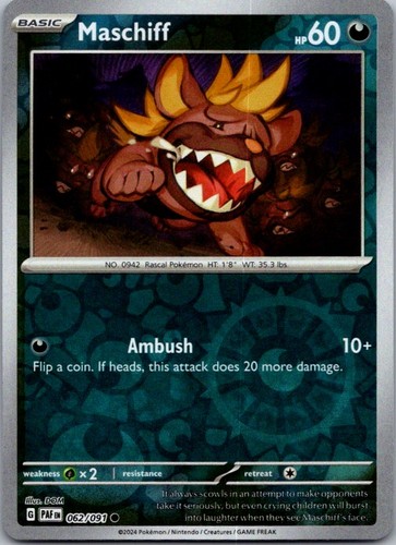 Maschiff Reverse Holo Common SV: Paldean Fates 062/091 NM | eBay