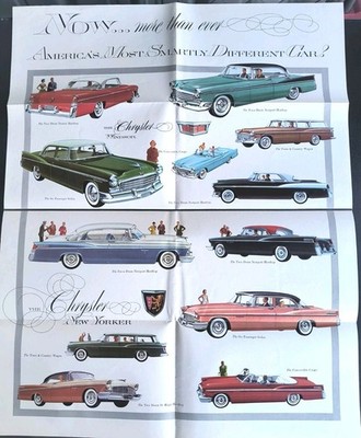 1956 Chrysler Sales Brochure Dealer Advertising Catalog Fold Out Poster ...