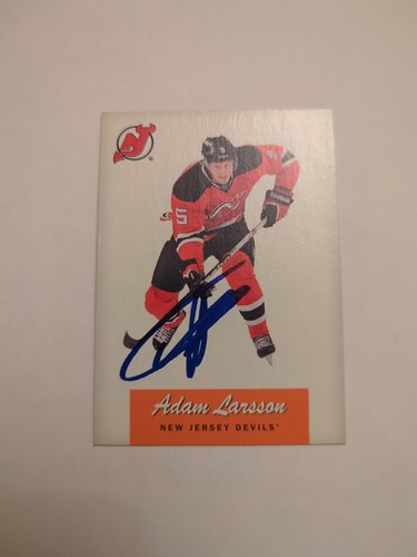 Adam Larsson Signed Autographed New Jersey Devils Card Seattle Kraken ...