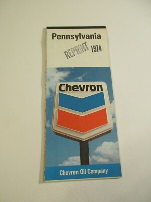 Stamped Vintage 1974 Chevron Pennsylvania Road Map - Box G4 | eBay