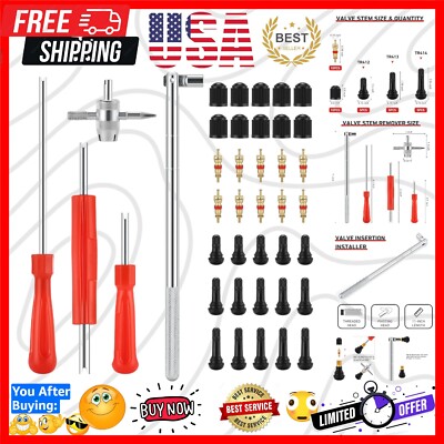 Tire Valve Stem Core Replacement Tool Kit TR413 Valve Core Remover ...