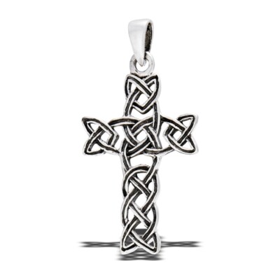 STERLING SILVER INTERWOVEN CELTIC CROSS without chain | eBay