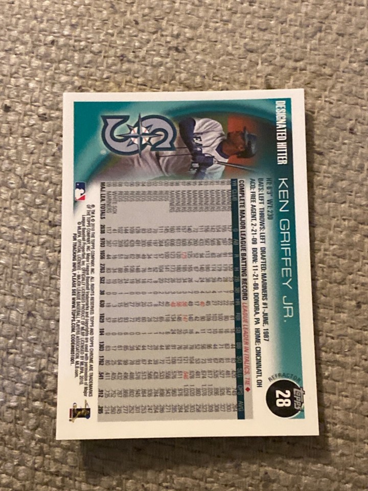 Ken Griffey Jr 2010 topps chrome refractor #28 | eBay