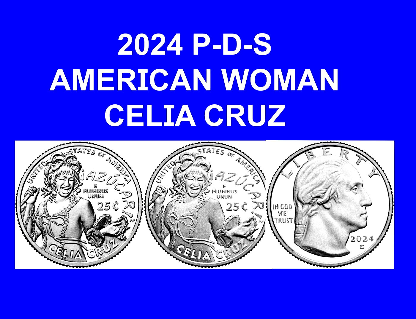 2024 P D S Celia Cruz American Women Quarter 3 Coin Set 2024-014 | eBay
