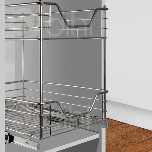 400mm Pull Out Wire Basket Kitchen Larder Base Unit Cupboard Drawer ...