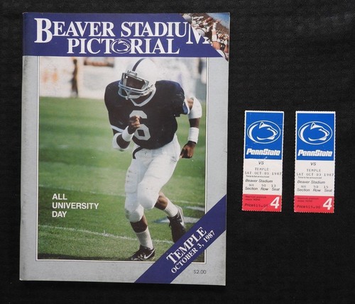 1987 PENN STATE LIONS vs RUTGERS FOOTBALL PROGRAM BLAIR THOMAS KNIZNER ...