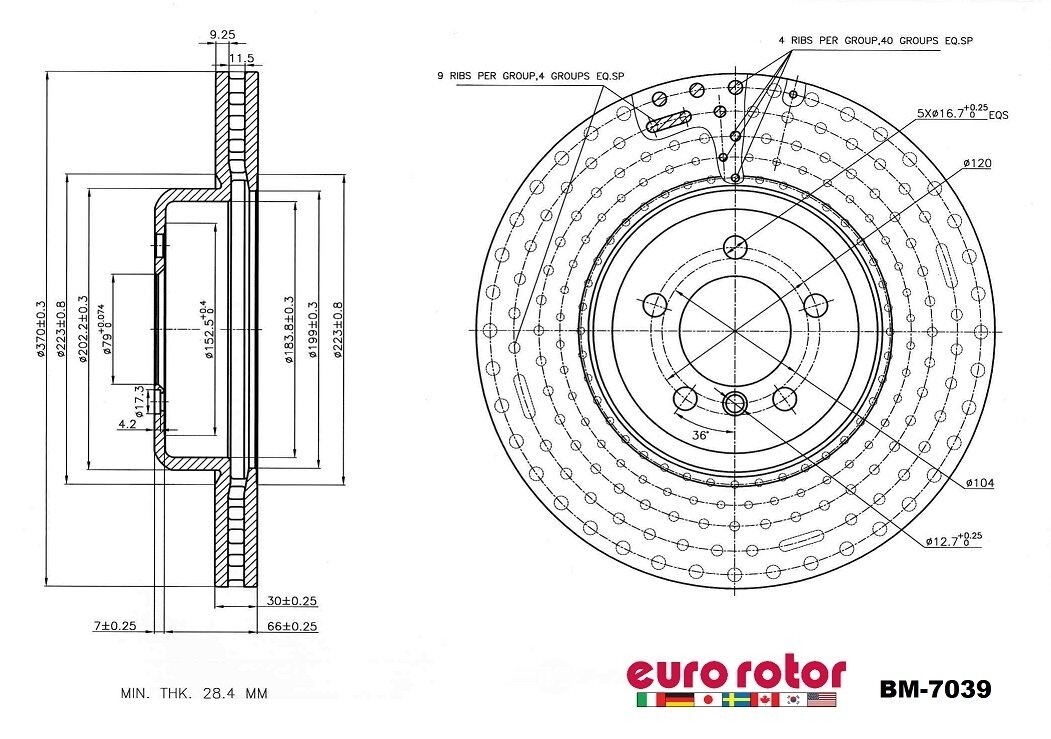 Disc Brake Rotor-* High Carbon Premium Eurorotor BM-7039 for sale online | eBay