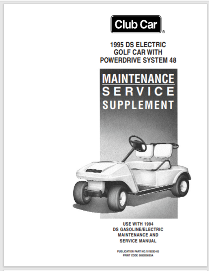 1994 Club Car PowerDrive System 48 Electric Service Manual Supplement ...