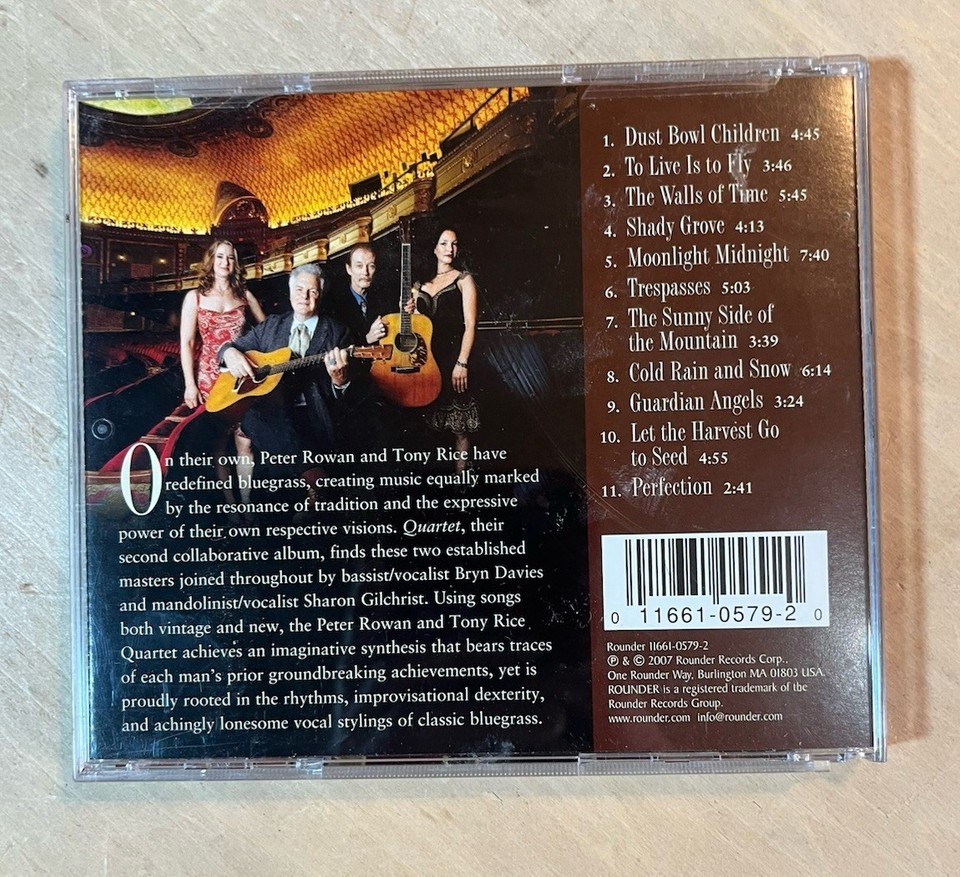 PETER ROWAN + TONY RICE - QUARTET (CD) 2007 RARE BRYN DAVIES + SHARON ...