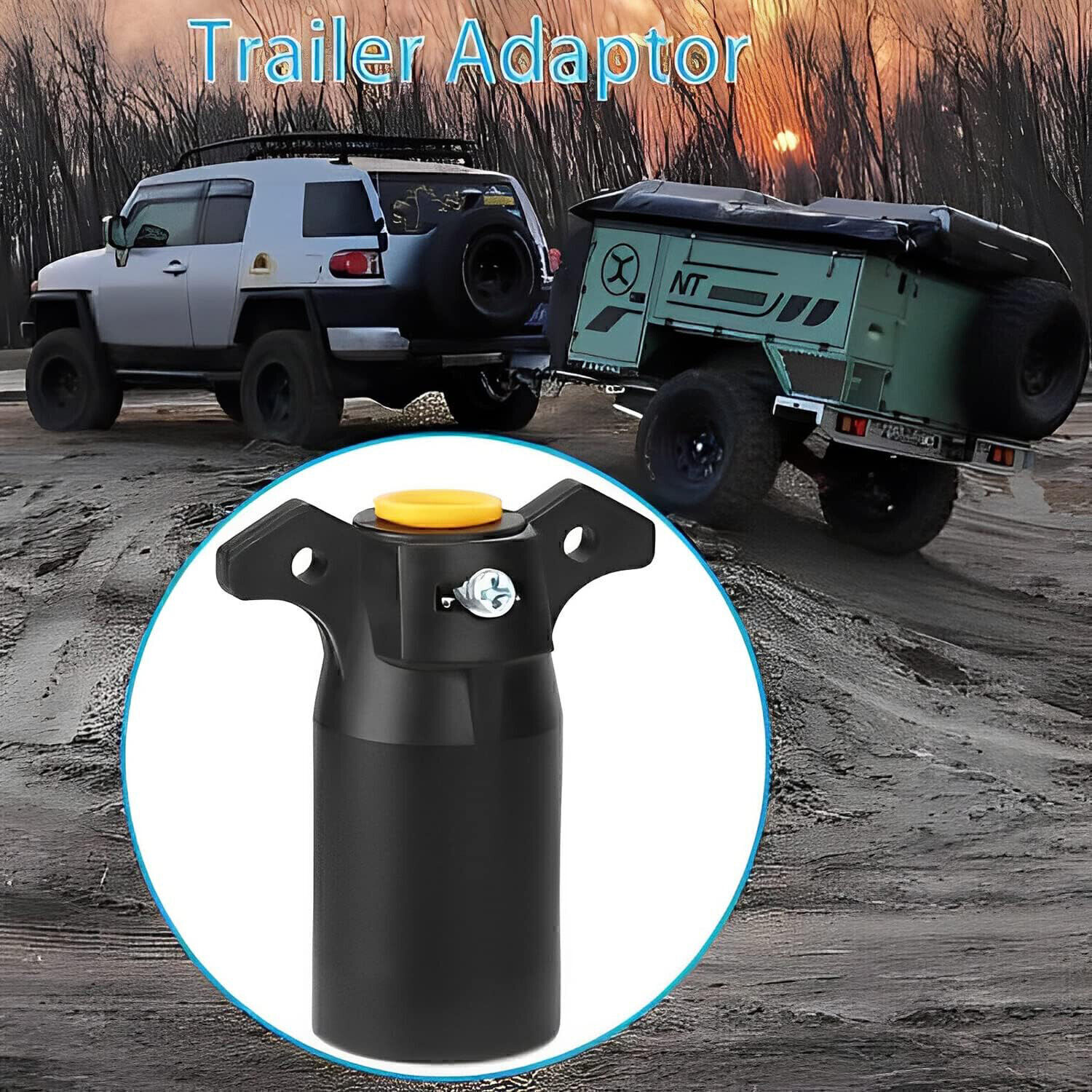1Pc 7 Way Round RV Style Trailer Light Plug Connector Replacement End ...