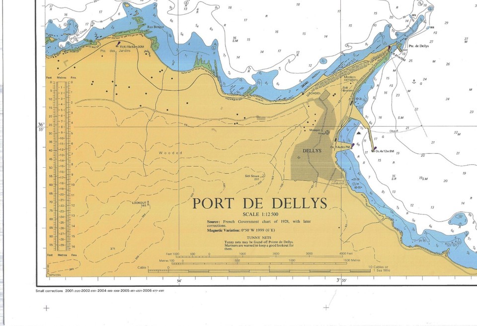 Admiralty 1710 Algeria Cherchell Dellys And Bejaia Chart Map Maritime ...