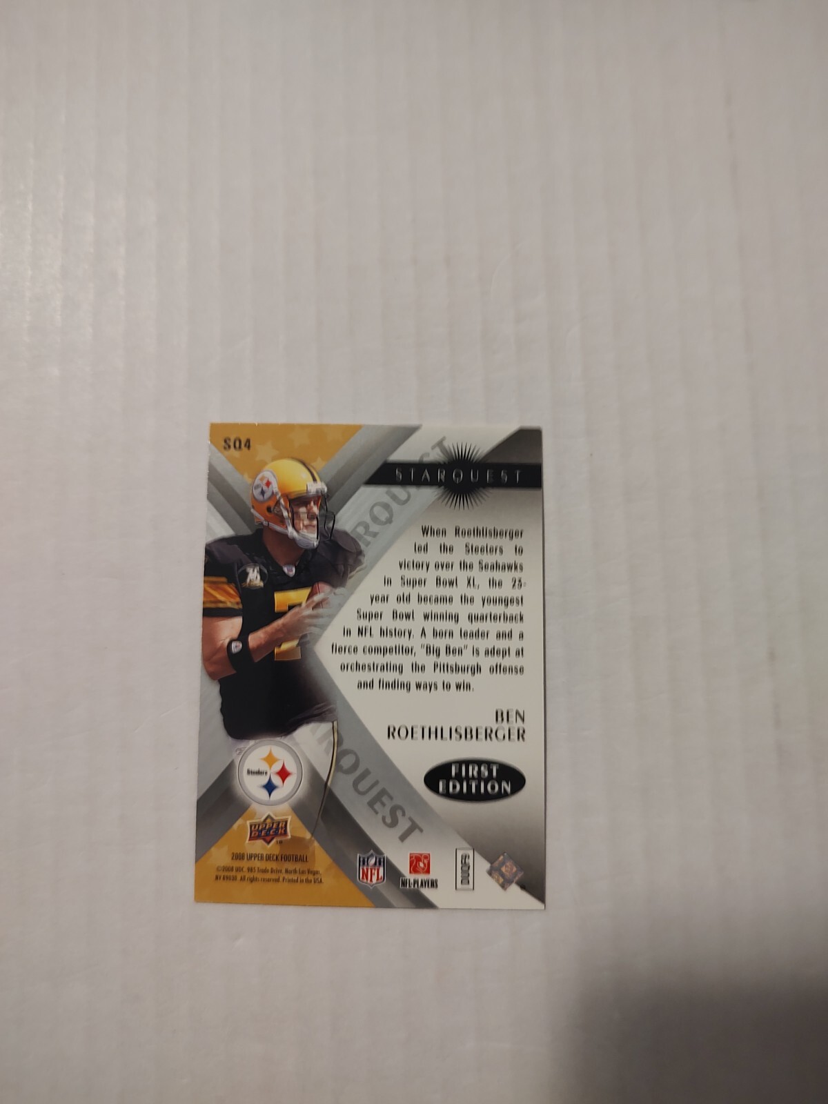 2008 Upper Deck - Starquest Silver Board #SQ4 Ben Roethlisberger for ...