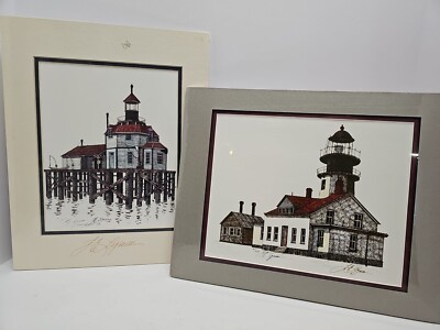 James Lyman Lot Of 2 Prints Sealed 1998 Lighthouse Semiahmoo Cape ...