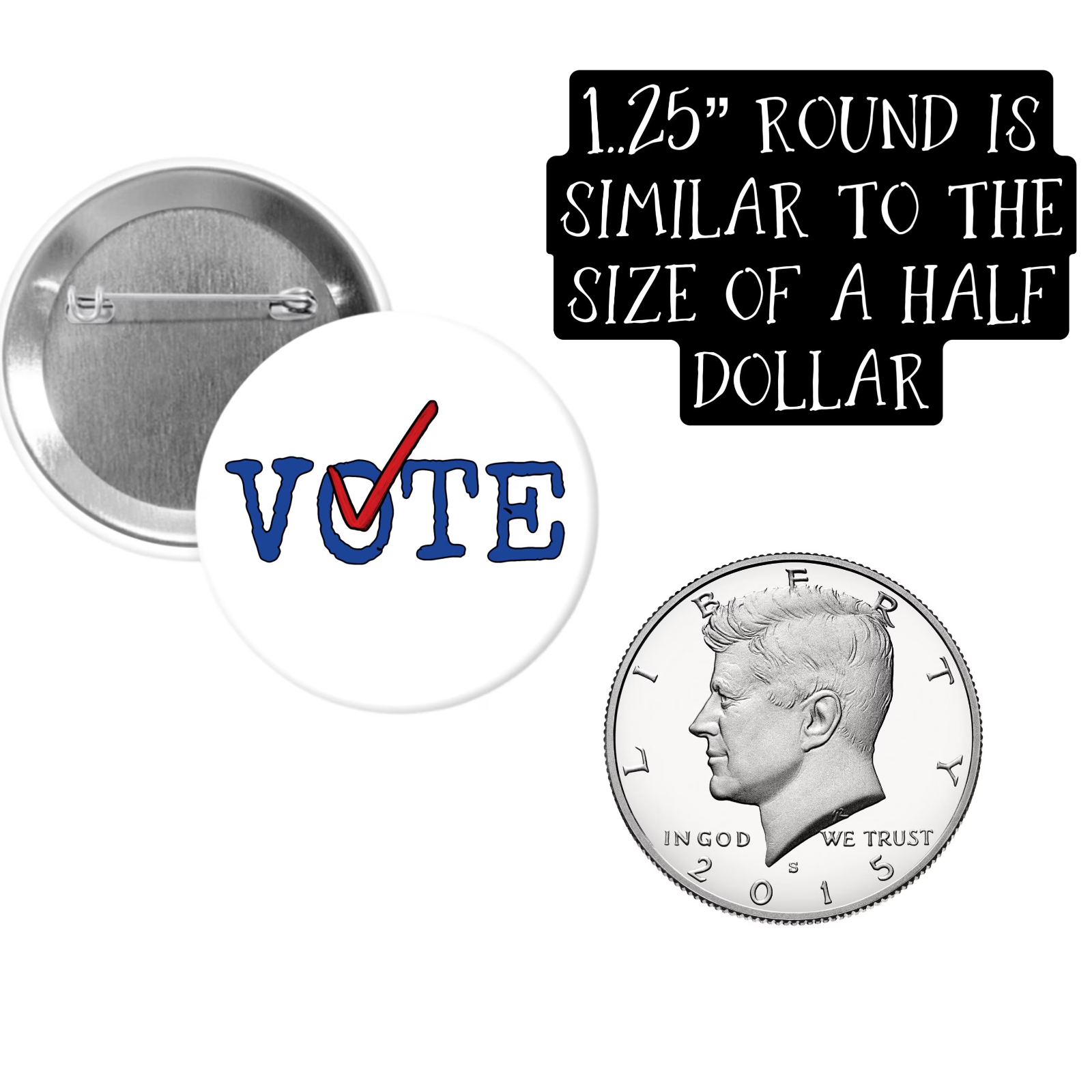 CUSTOM PINBACK BUTTONS Four sizes! Pin Customized Personalized Create ...