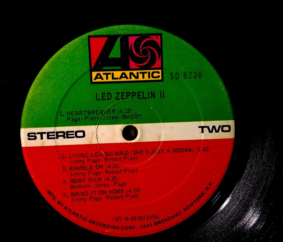 LED ZEPPELIN II LP 1969 Atlantic SD 8236 RL SS, with no Robert Ludwig ...