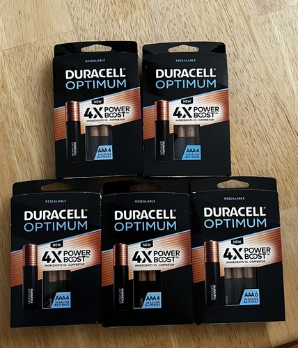 6 Duracell Optimum AAA Alkaline BATTERIES Longest Life BATTERY Extra ...