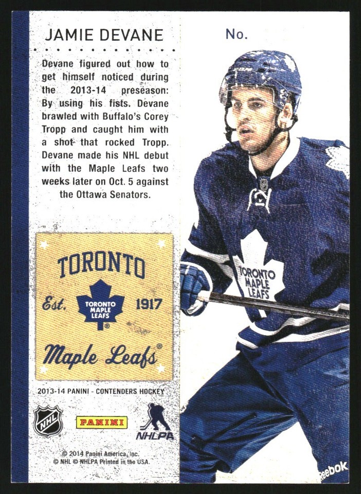 2013-14 Panini Contenders Gold #142 Jamie Devane /100 | eBay