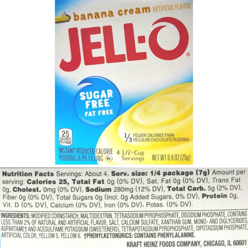 Jello Sugar Free Fat Free Pudding Mix Variety Pack INSTANT 8 Boxes ...