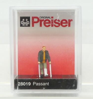 Preiser Mini-Figures 28019, Passer-by, Man with Cast and Crutches, HO ...