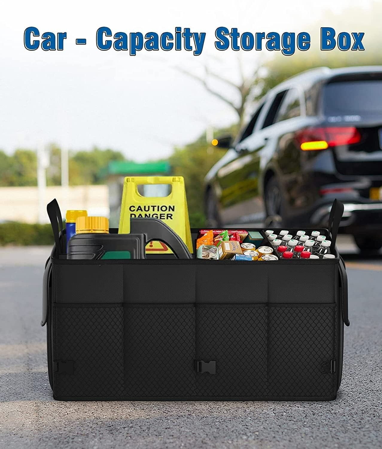 Heavy Duty Car Boot Organiser Collapsible Large Car Boot Tidy Storage ...