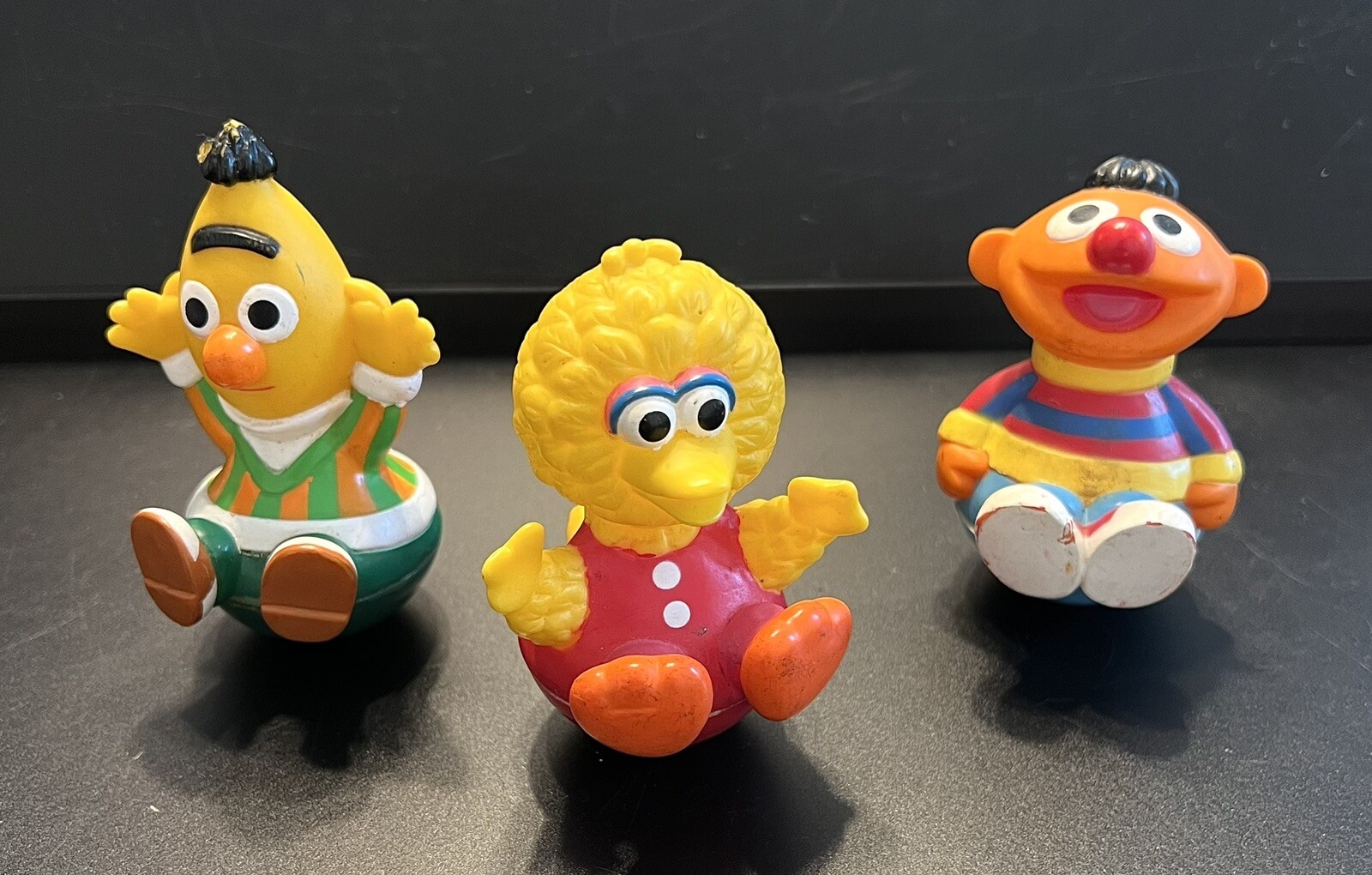 Vintage 90s Sesame Street - Set of 3 Roly Poly Pals Weeble Wobble Toys ...