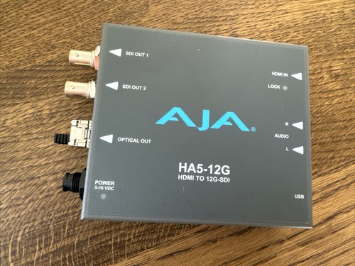 AJA HA5-12G-T HDMI 2.0 to 12G-SDI Mini-Converter, Fiber Tx port ...