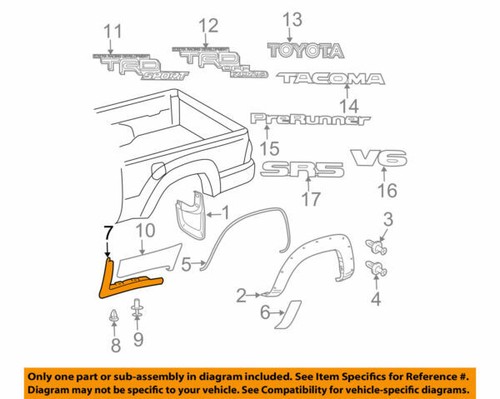 75631-04010 Toyota Moulding, side panel, lower no.1 rh 7563104010, New ...