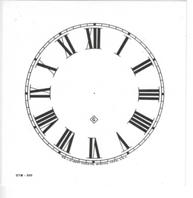 Vintage Gilbert Roman Numeral 5 Inch Cardstock Clock Dial Face GTM500 ...