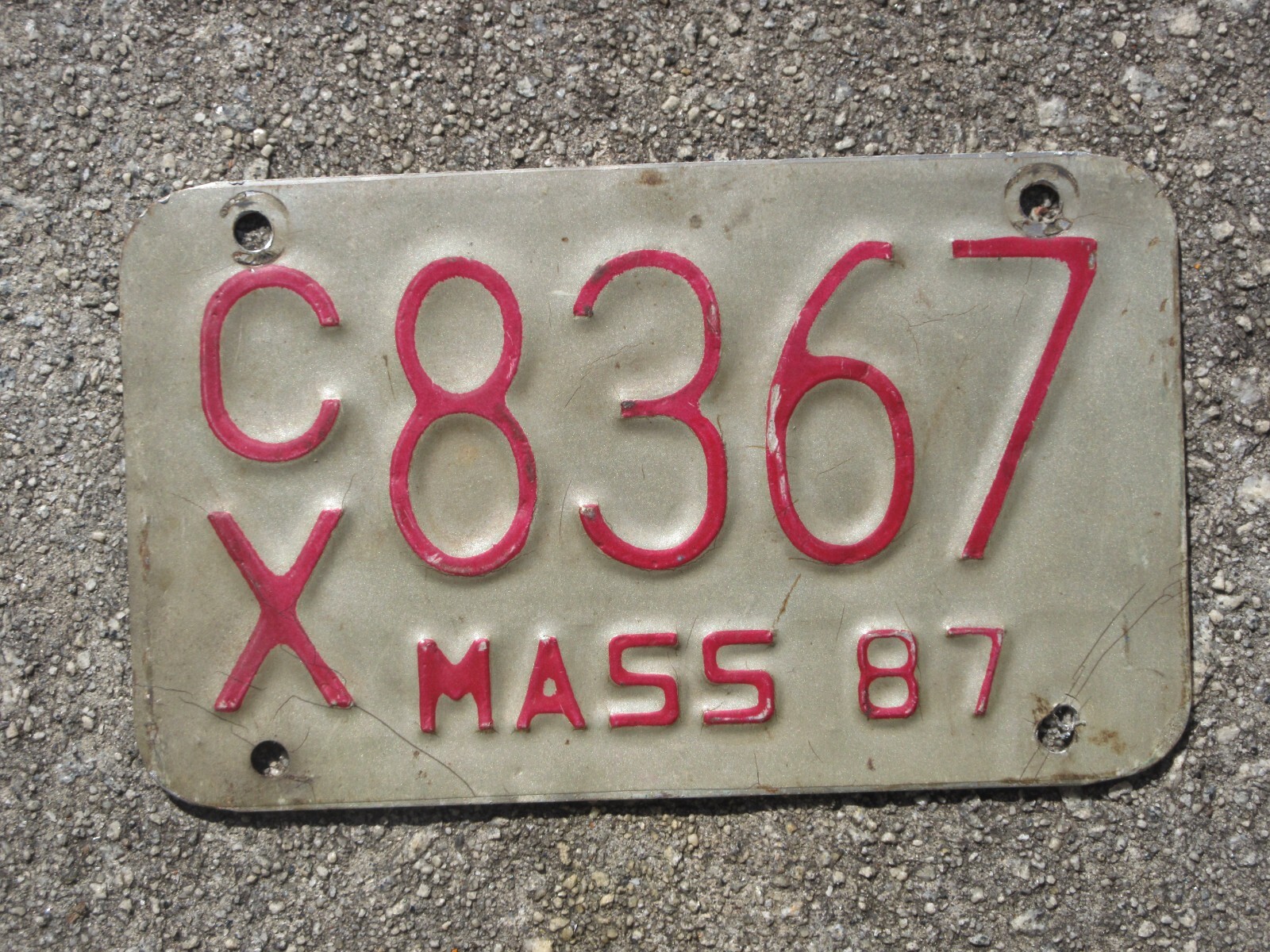 1987 Massachusetts Motorcycle License Plate MA CX 8367 Harley Indian ...