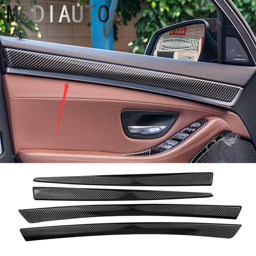 Carbon Fiber ABS Inner Door Panel Trim Strips cover for BMW 5 Series ...