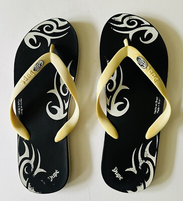 DUPE D Brazil Men's Flip Flops Black & White Sandals Size US 8-9 Made ...