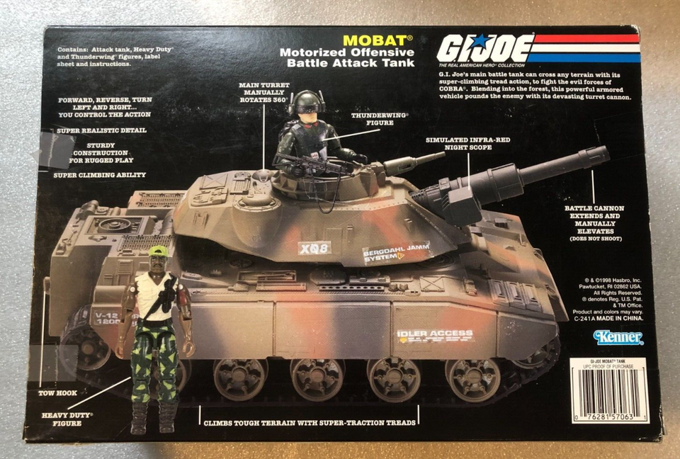 Sealed 1998 GI Joe MOBAT Motorized Tank w/ Thunderwing & Heavy Duty ...