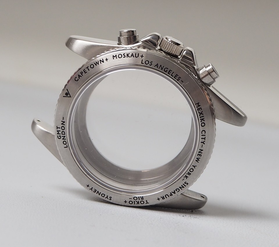 ST. STEEL WATCH CASE FOR ETA VALJOUX 7750 AUTOMATIC CHRONOGRAPH GMT ...