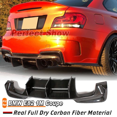 REAL CARBON Rear Bumper Diffuser Spoiler for BMW 1Series E82 1M Coupe ...