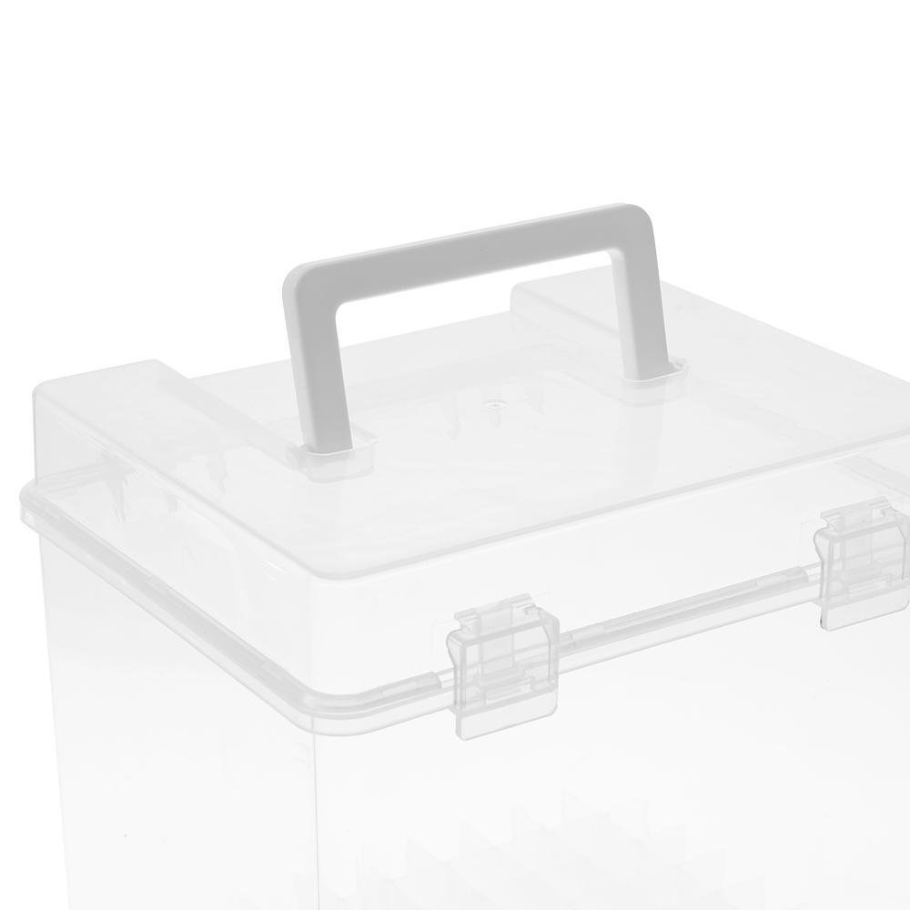 Transparent Plastic Storage Marker Box 7.67*6.85*6.33 Inches Pen Holder ...